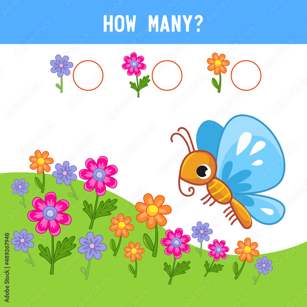 How many flowers grow next to the blue butterfly. Mathematics ...