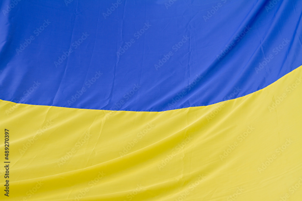 National flag of Ukraine. Blue and yellow Ukranin state ensign. Stock ...