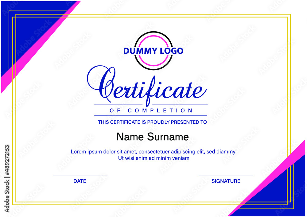 Educational certificate vector file. Certificate of competition. Stock ...