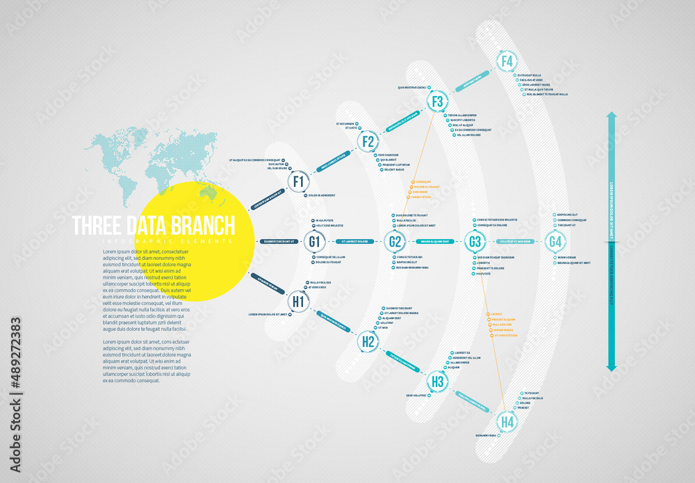 Three Data Branches Infographic Stock Template | Adobe Stock