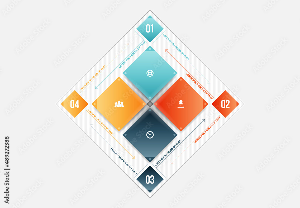 Four Squares Infographic Stock Template | Adobe Stock