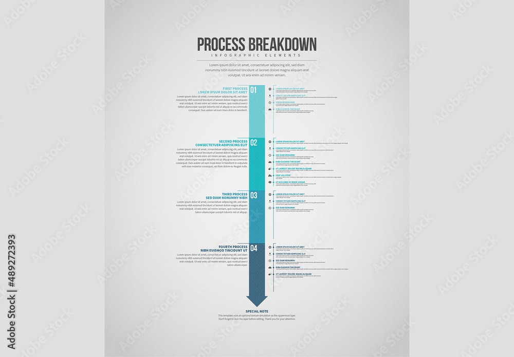 Downward Process Breakdown Infographic Stock Template | Adobe Stock