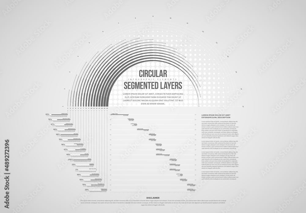 Circular Segmented Layers Infographic Stock Template | Adobe Stock