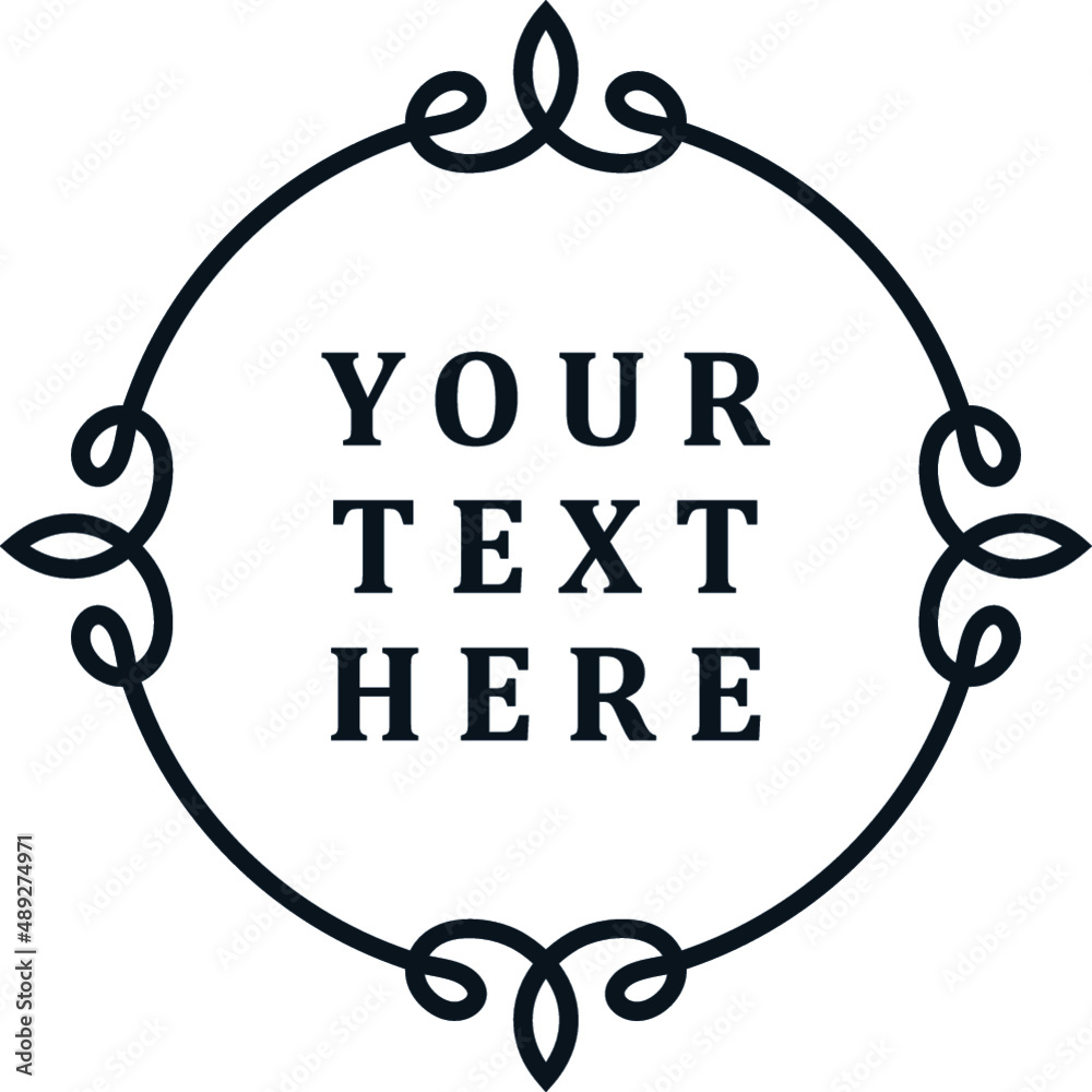 Vector round border frame. Circle vintage logo, button or label design ...