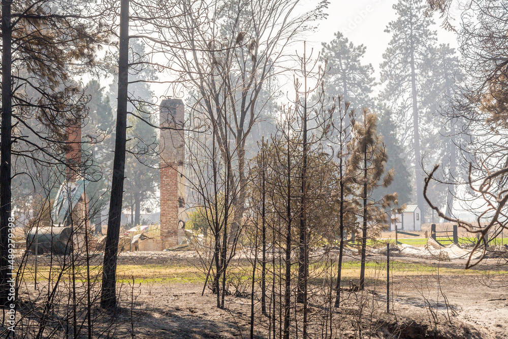 Aftermath of the Two-Four-Two fire that burned parts of Chiloquin ...