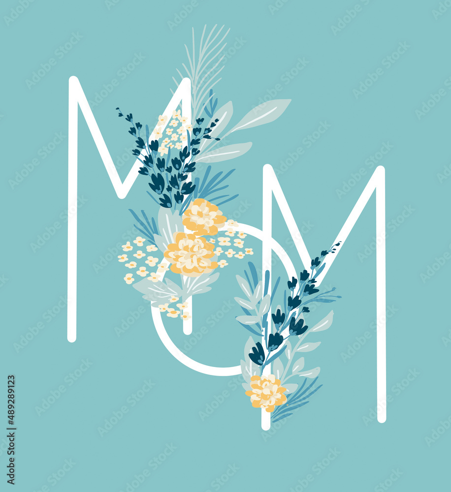 Hand lettered Mom decoration Stock Illustration | Adobe Stock