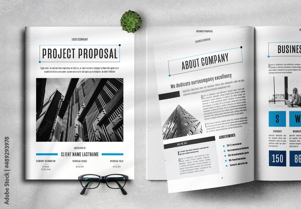 Project Proposal Layout Stock Template | Adobe Stock
