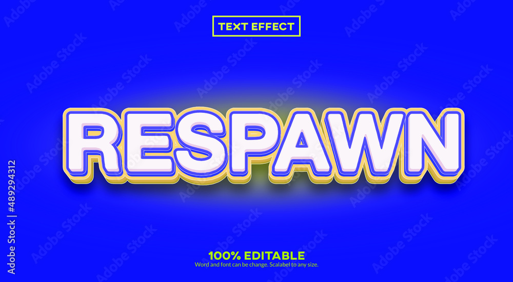 Respawn 3D Text Effect Stock Vector | Adobe Stock