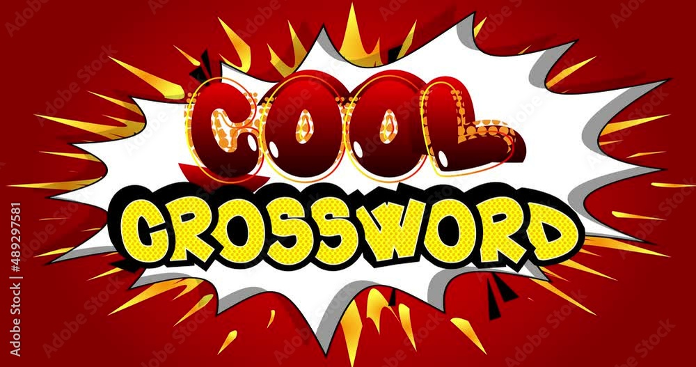 Cool Crossword. Manga cartoon intro stock video. 4k animated words ...