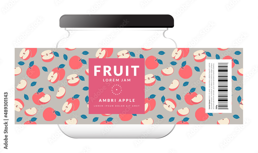 Vetor de Apple Label packaging design templates, Hand drawn style ...