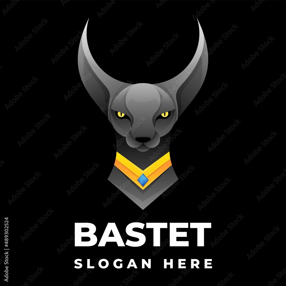 Vector Logo Illustration Bastet Gradient Colorful Style. Stock Vector | Adobe Stock