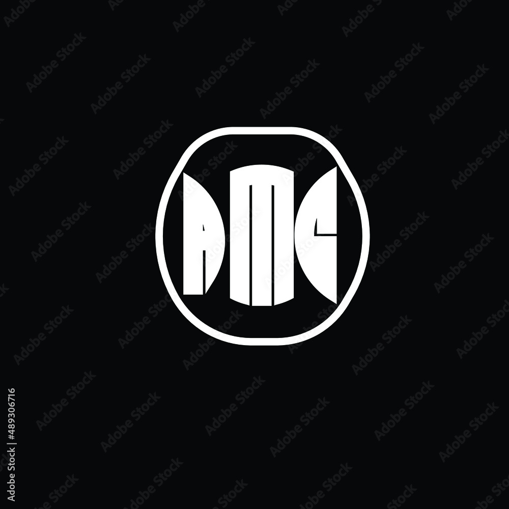 Title: AMG Letter logo design with a circular shape vector in ...