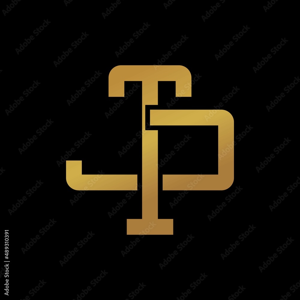 Initial letter J & T, JT, TJ, overlapping elegant monogram logo, luxury ...