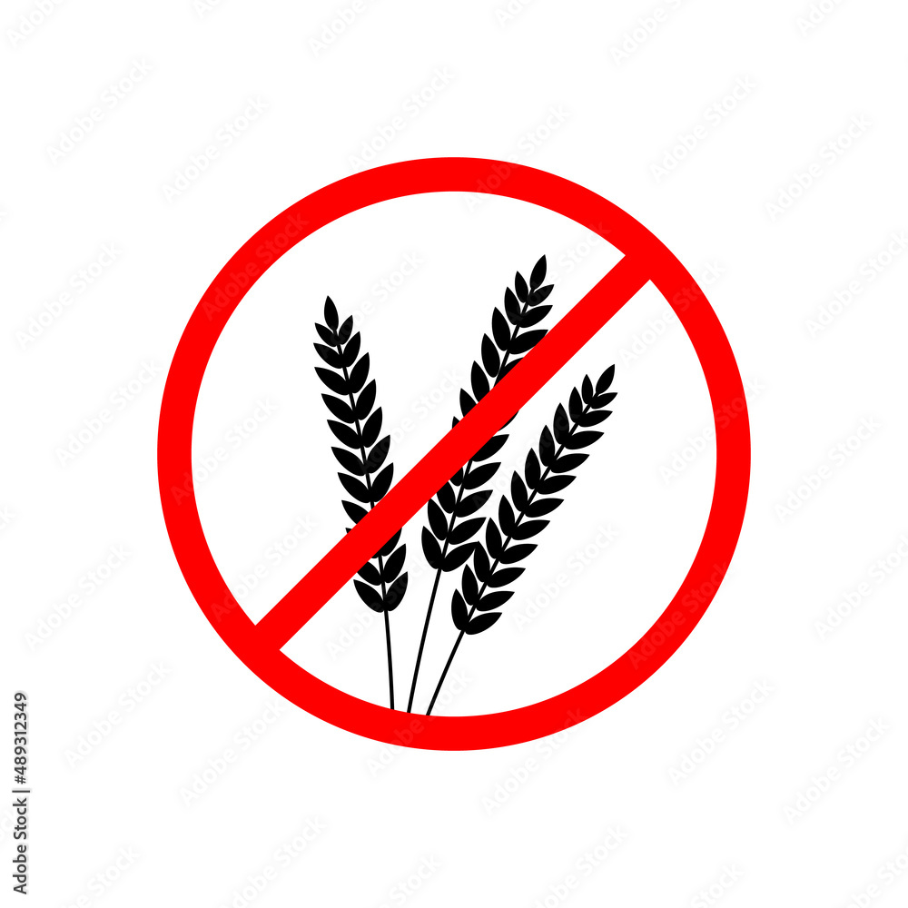 Agricultural icons. No, Ban or Stop signs. No gluten, Gluten free ...