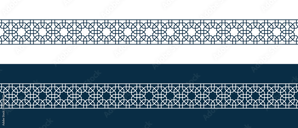 Poster Set of borders of Islamic pattern for Ramadan greetings cards ...