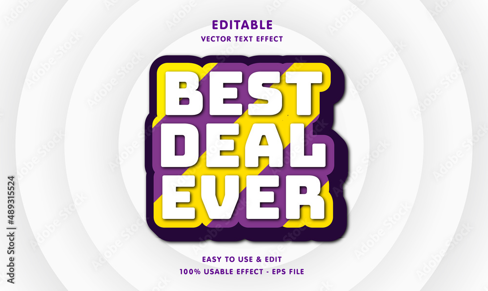 Best Deal Ever Editable Text Effect With Modern And Simple Style Stock Vector Adobe Stock