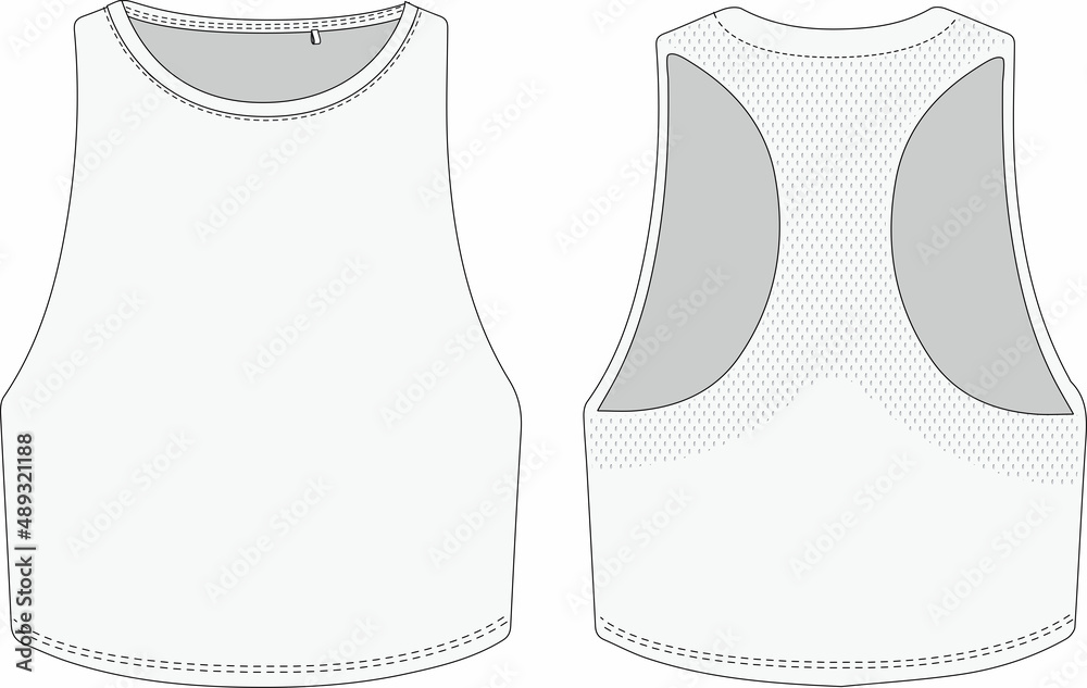 Sports mesh tank top flat sketch vector file Stock Vector | Adobe Stock
