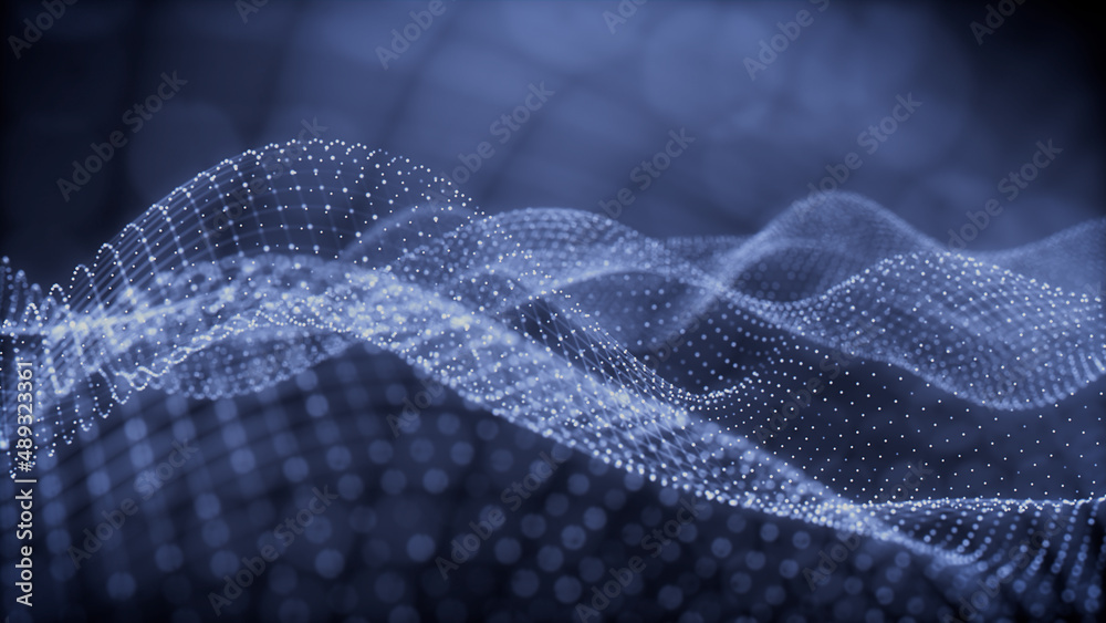 Sound Wave and Audio Technology Concept. Blue, Futuristic Digital Style ...