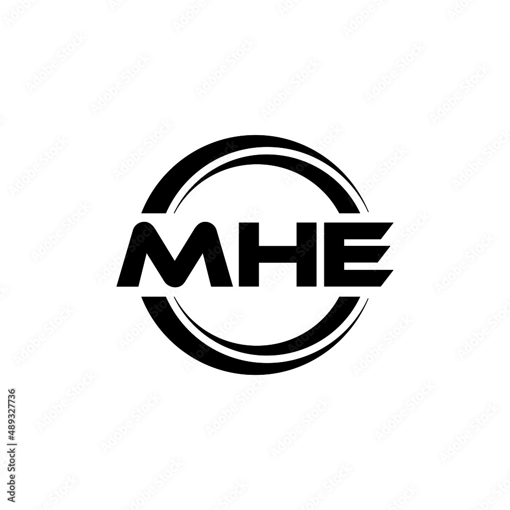 MHE letter logo design with white background in illustrator, vector ...