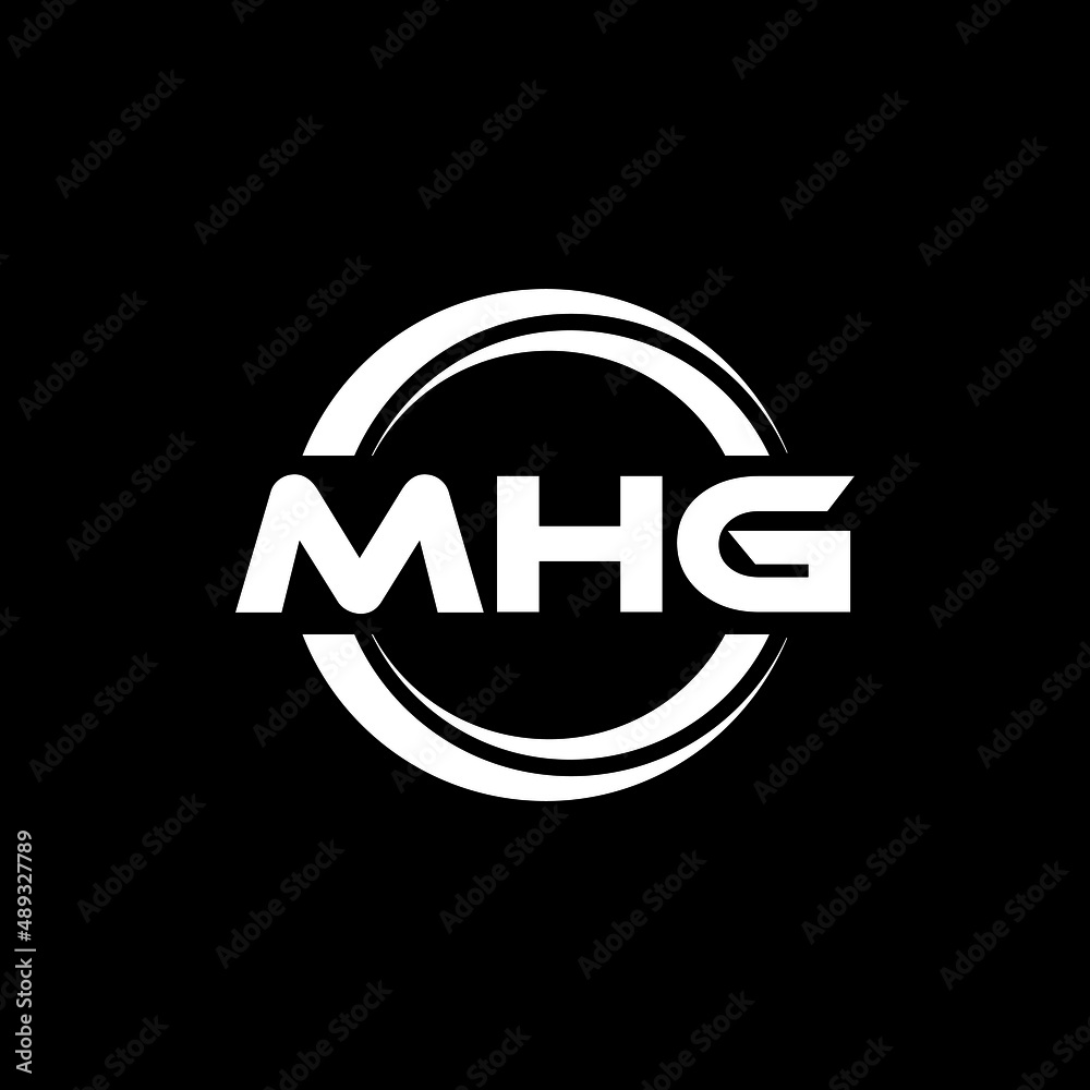 MHG letter logo design with black background in illustrator, vector ...