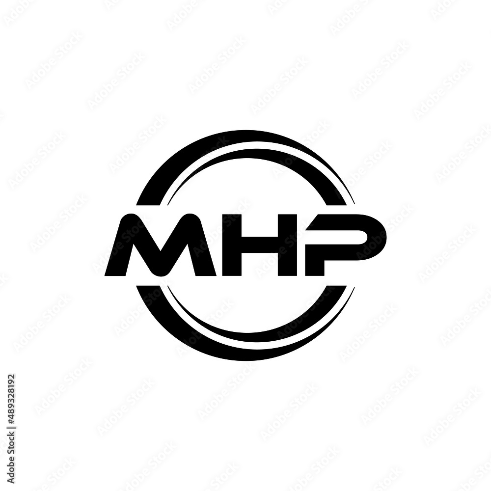 MHP letter logo design with white background in illustrator, vector ...