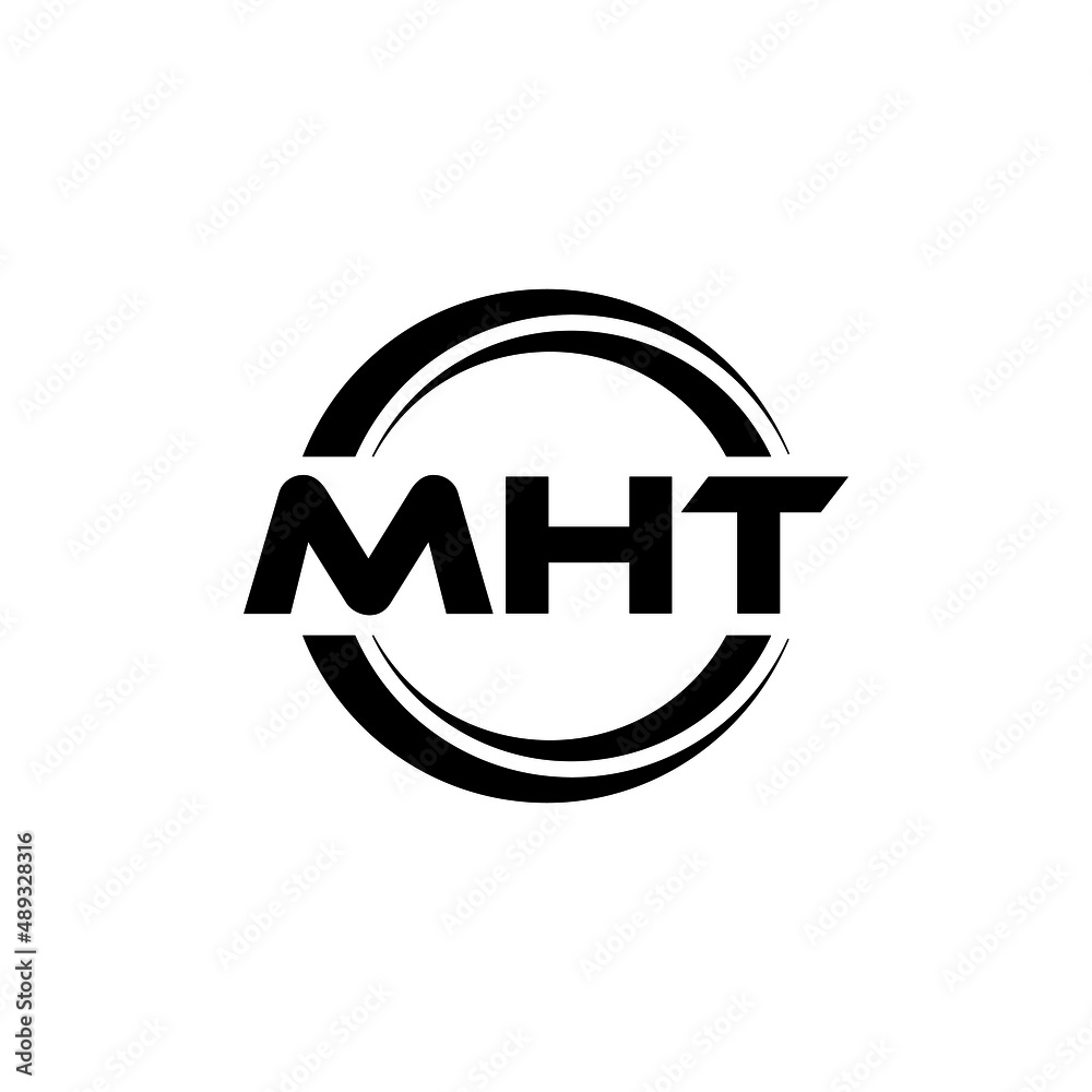 MHT letter logo design with white background in illustrator, vector ...