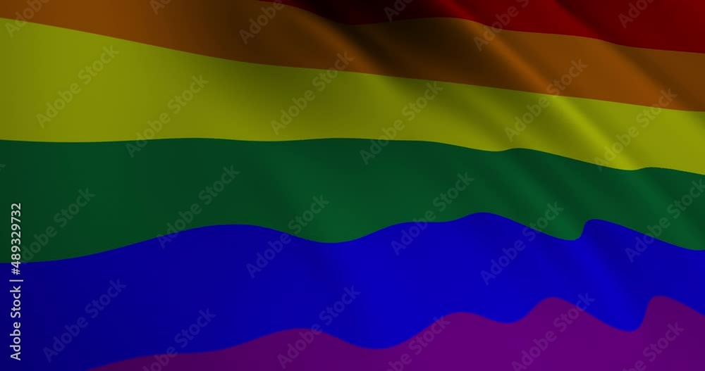 Rainbow LGBT pride flag waving in wind. Lesbian, gay, bisexual ...
