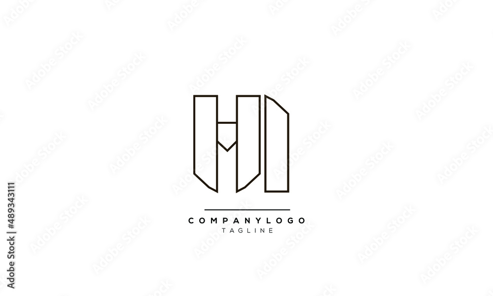 Alphabet letters Initials Monogram logo HI, HI INITIAL, HI letter Stock ...
