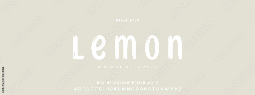 LEMON Elegant alphabet letters font and number. Classic Lettering ...