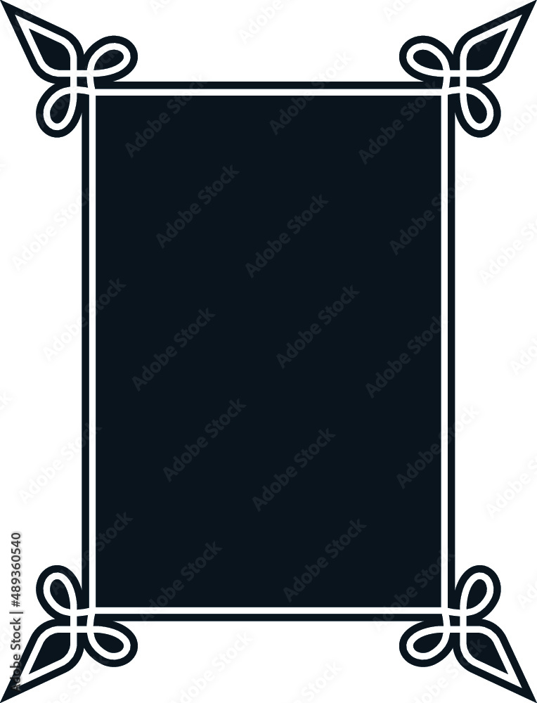 Vector black border frame. Background or book page. Simple rectangular ...