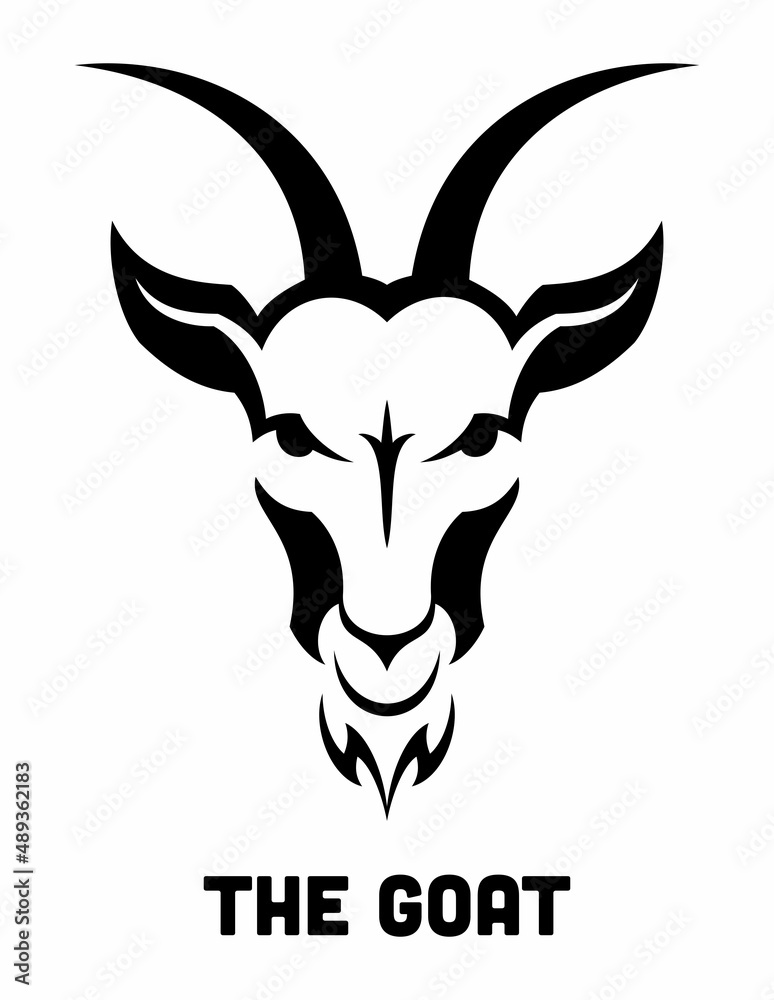 Vector, stylized goat head logo, isolated on white background. Stock ...