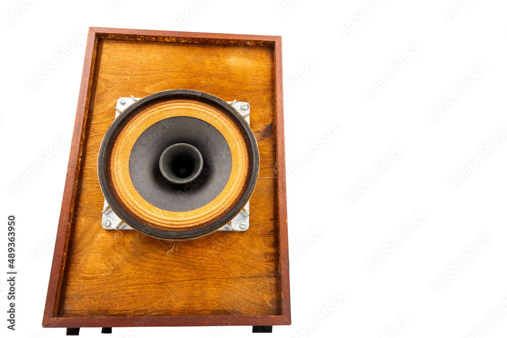 Single vintage speaker with full range driver Stock Photo | Adobe Stock