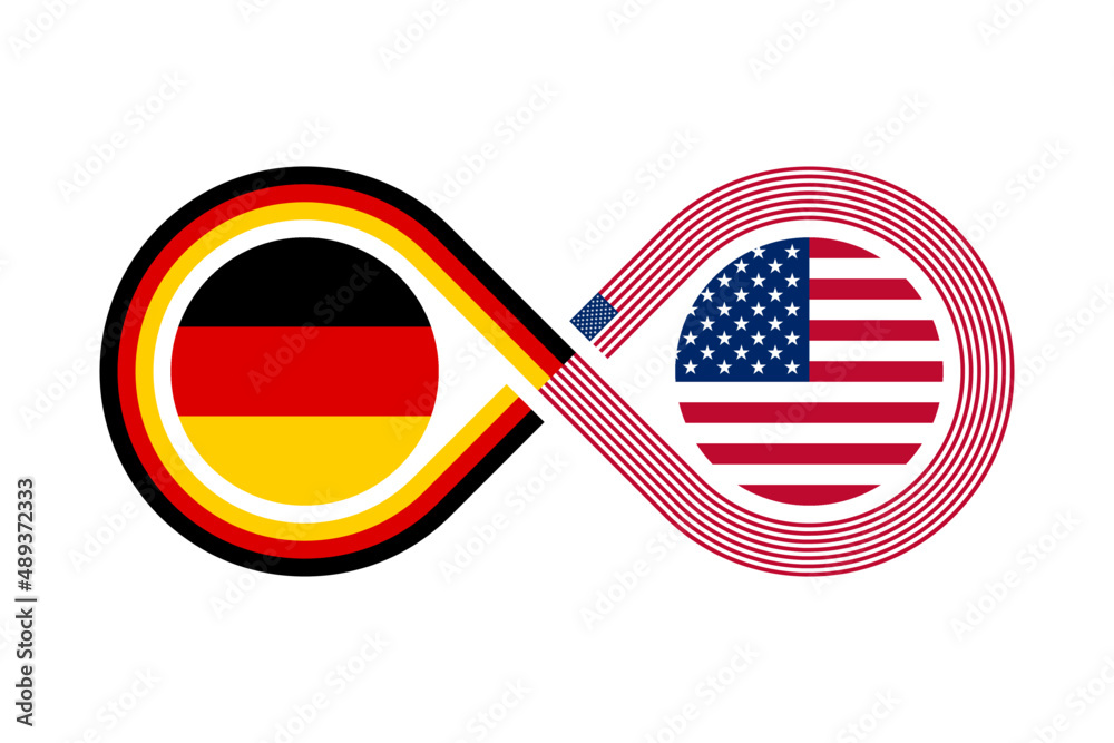 unity concept. german and american english language translation icon ...