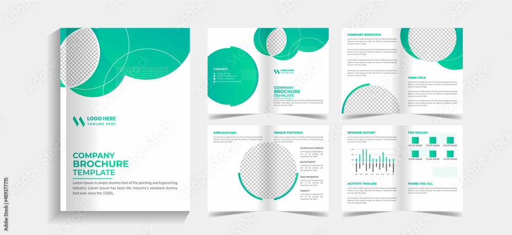 Corporate 8 pages business brochure design template. 8 pages business ...