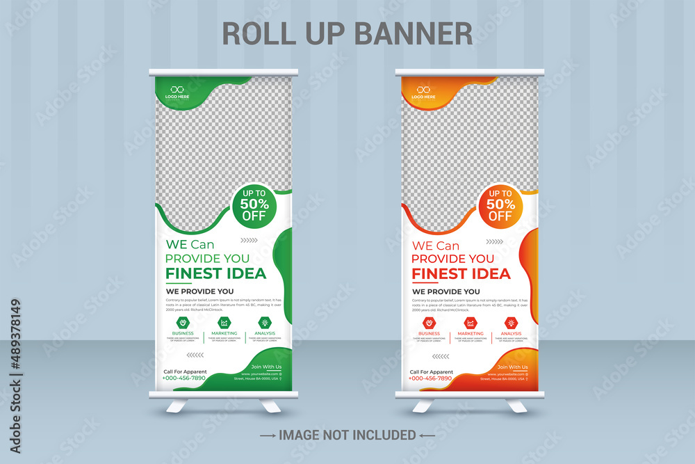 Professional roll up template, vertical, abstract background, pull up ...