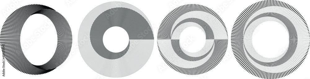 Abstract oval Lines Background with geometric circles . Vector rotating ...