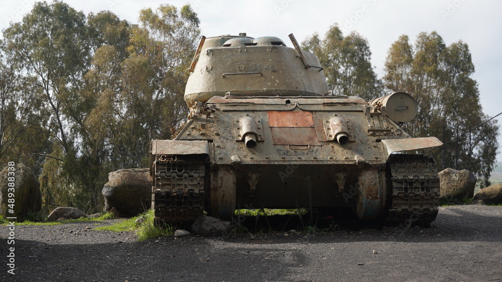 T-34-55 tank Syrian modernization of Soviet-made T-34-85 on display in ...