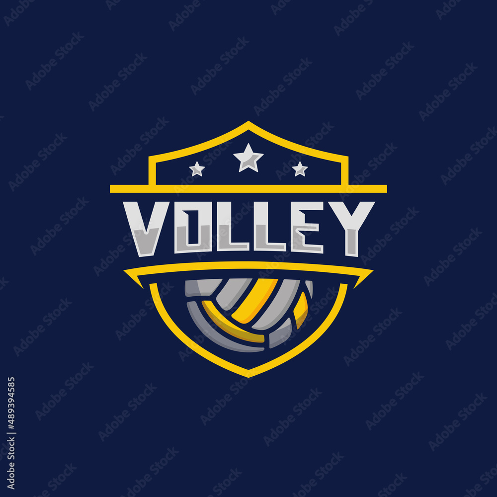 Volleyball team emblem logo design vector illustration Stock Vector ...