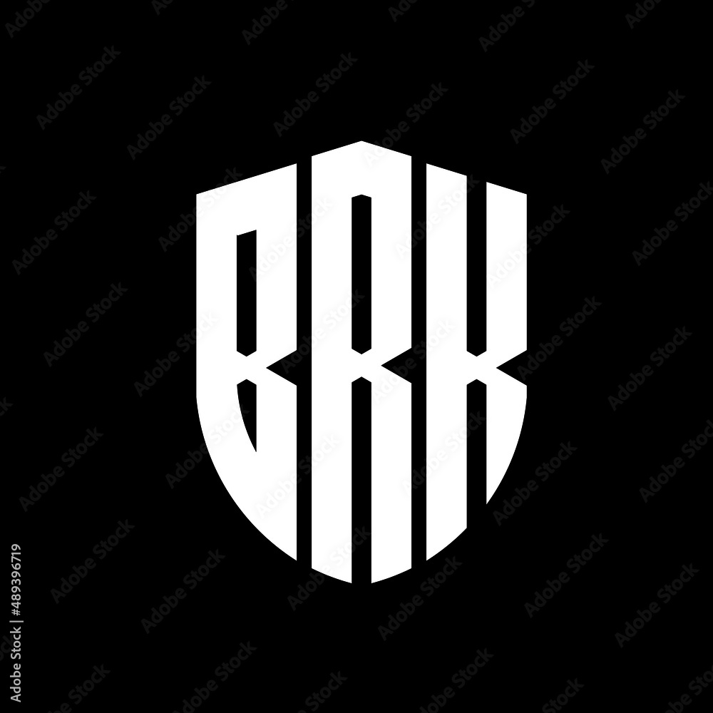 BRK letter logo design. BRK modern letter logo with black background ...