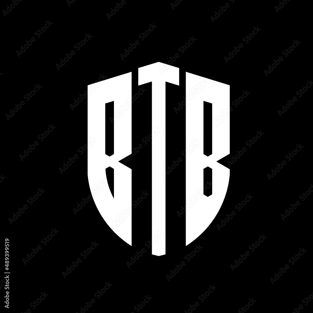 BTB letter logo design. BTB modern letter logo with black background ...