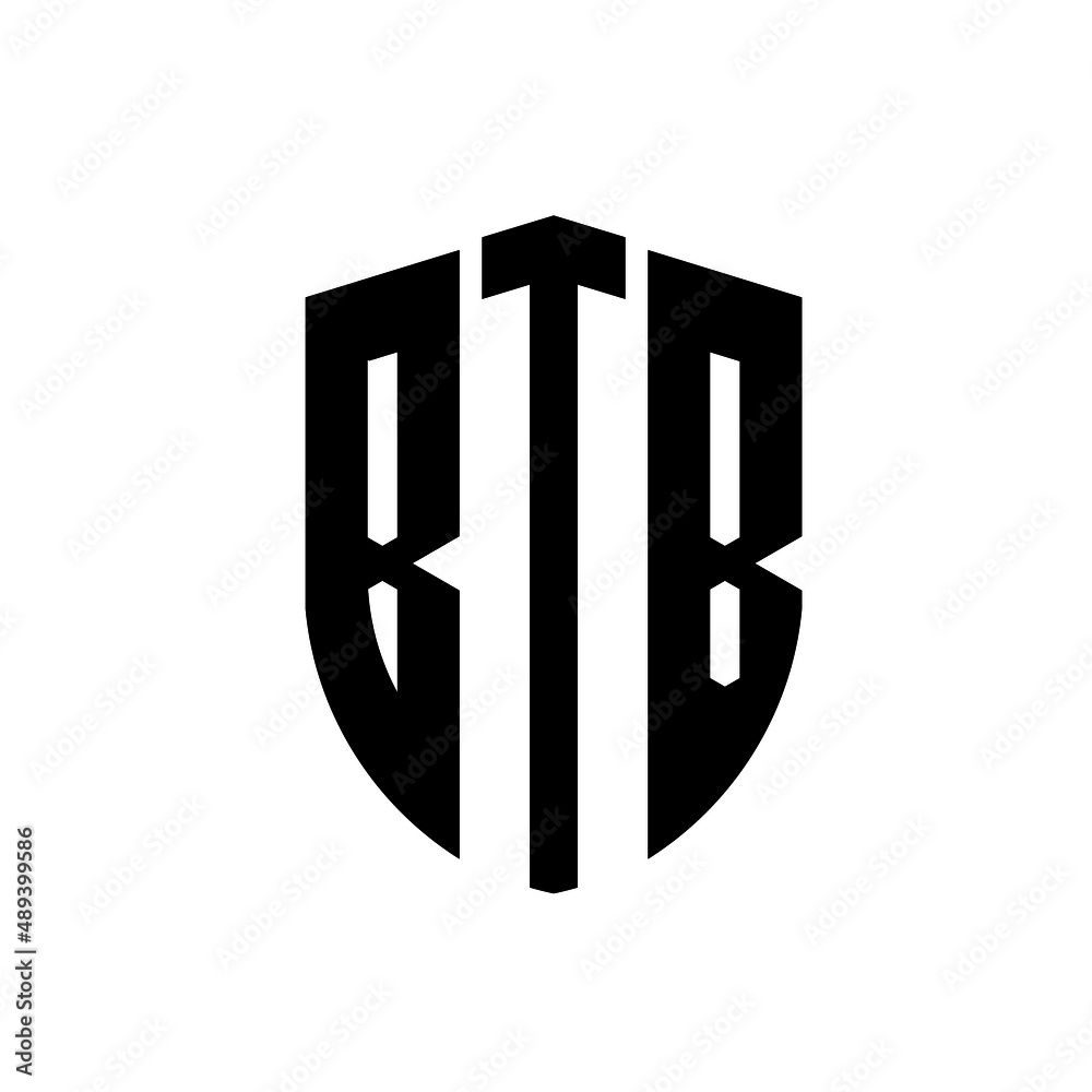 BTB letter logo design. BTB modern letter logo with black background ...