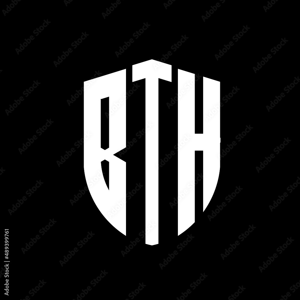 BTH letter logo design. BTH modern letter logo with black background ...