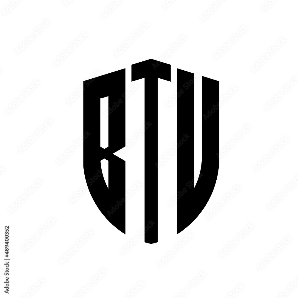 BTV letter logo design. BTV modern letter logo with black background ...