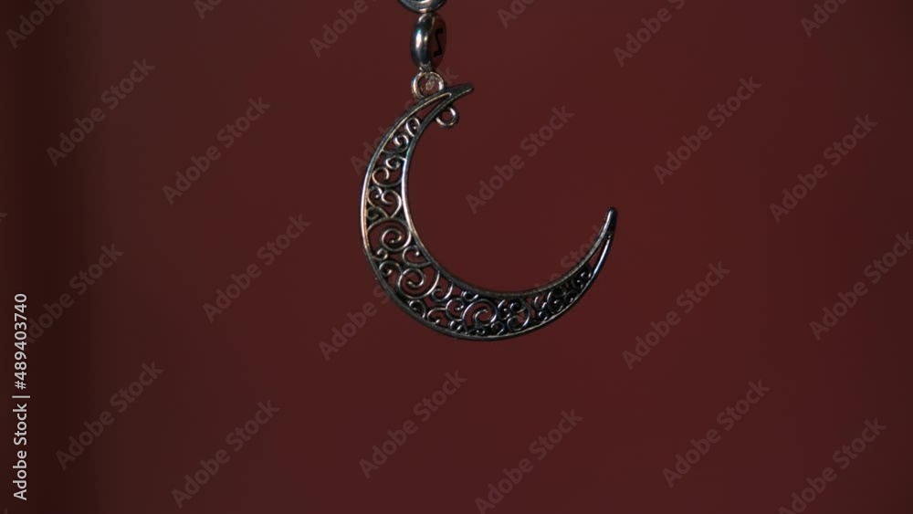 Traditional Islamic culture and religion concept. Crescent moon ...