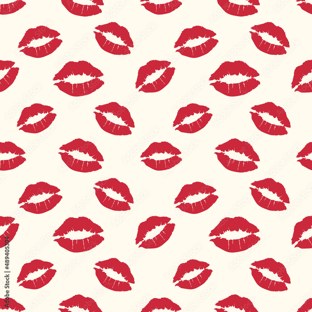 Seamless international kissing day pattern with kiss mark. Stock Vector ...