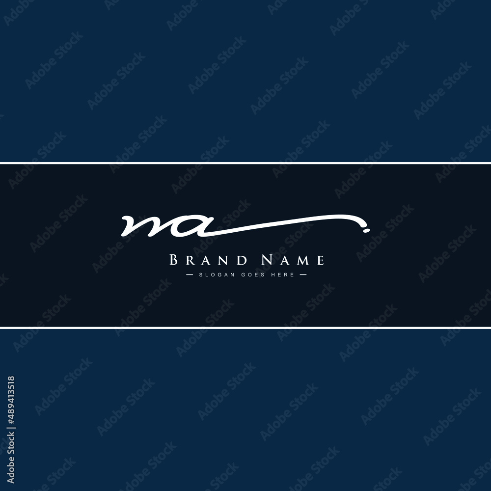 Initial Letter NA Logo - Handwritten Signature Logo Stock Vector ...