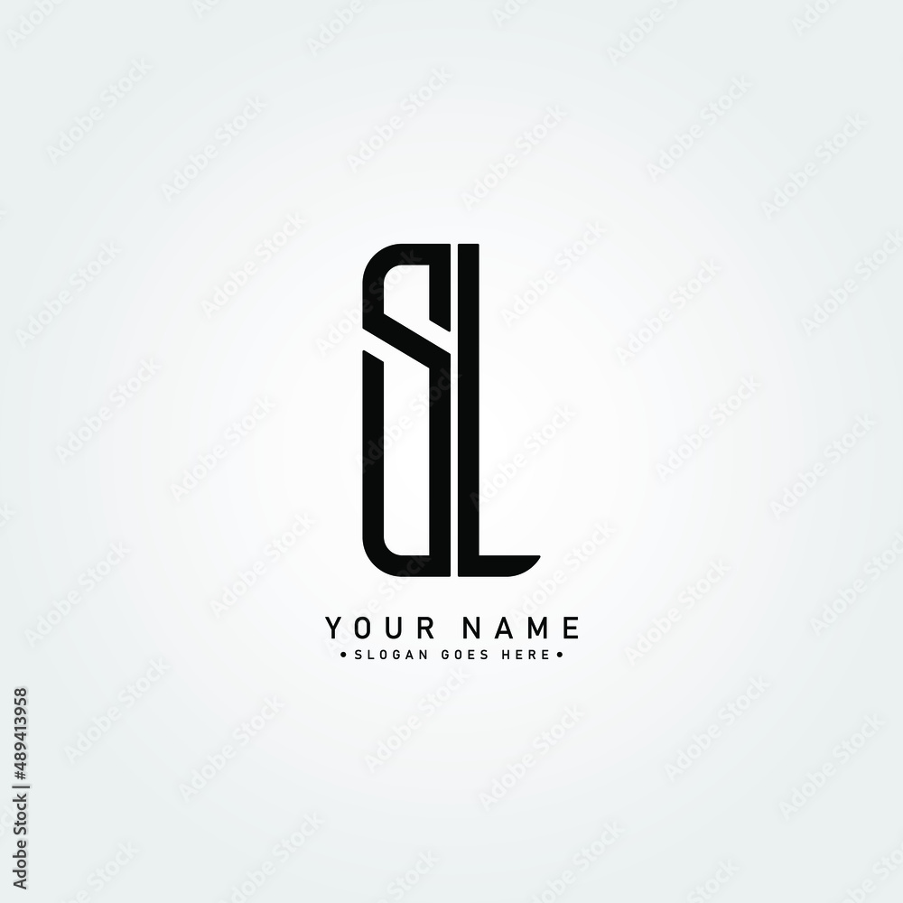 Initial Letter SL Logo - Minimal Alphabet Logo Stock Vector | Adobe Stock