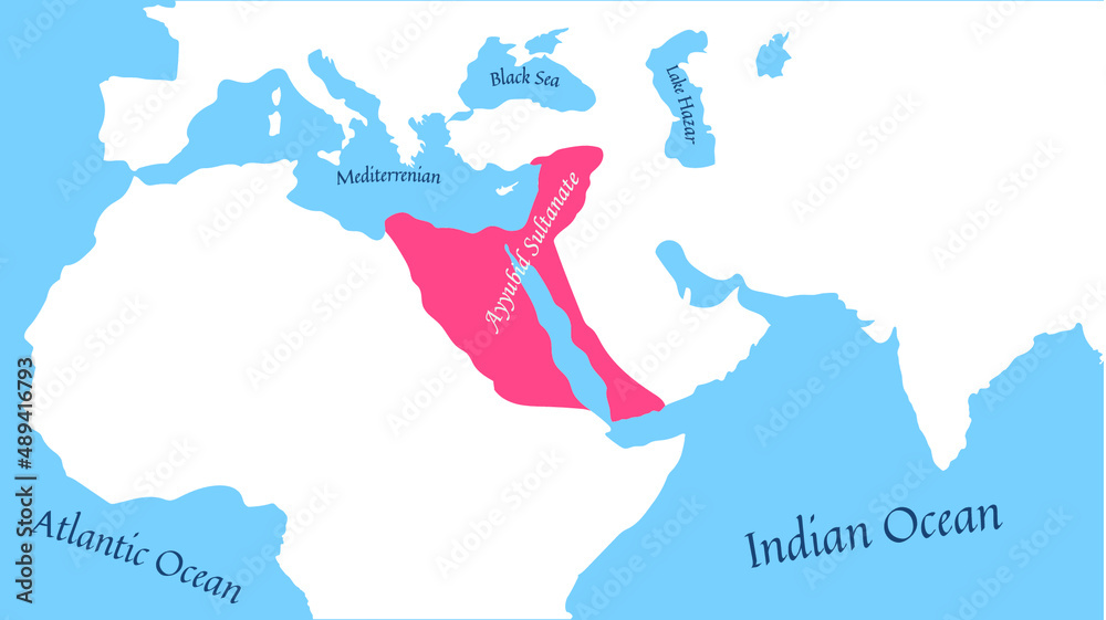 Ayyubid Sultanate Map Middle East Stock Vector | Adobe Stock