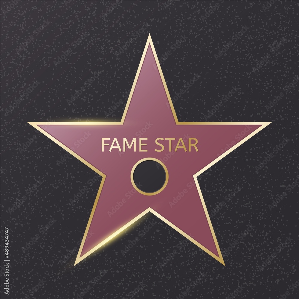 Hollywood fame star. Blank cinema award. Vector star award template ...