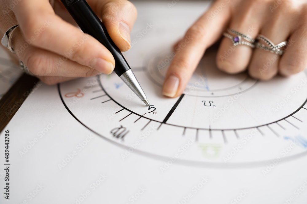 Astrology Chart And Zodiac Wheel Stock Photo | Adobe Stock